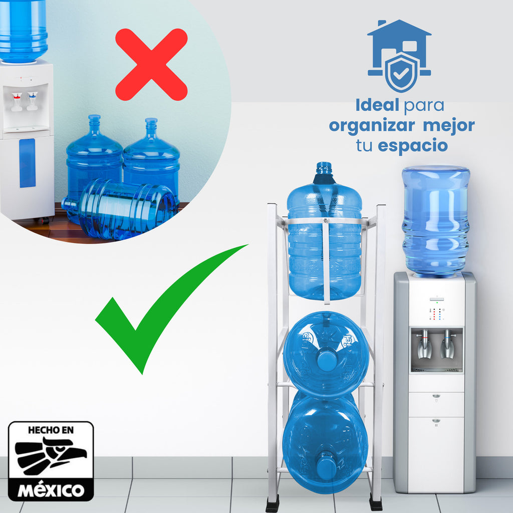 Porta Garrafón 2 En 1 Para 3 Garrafones 100x36cm - Metalicon